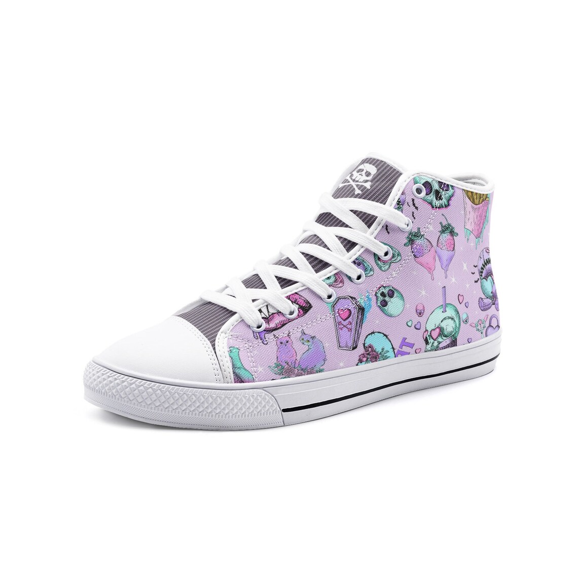 Vintage Valentines / Unisex High Top Canvas Shoes, Goth, Emo ...