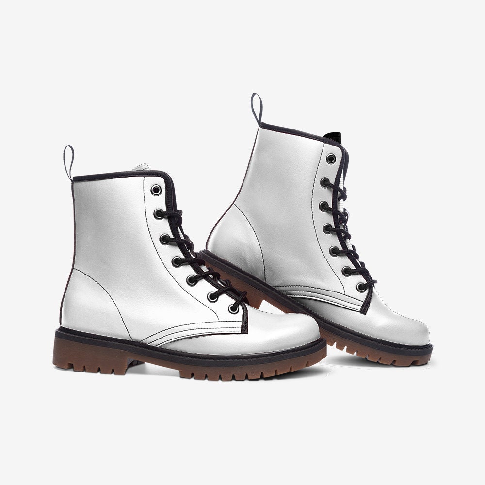 Classic White / Gothic, Punk, Combat Boots in Unisex Casual Lightweight ...