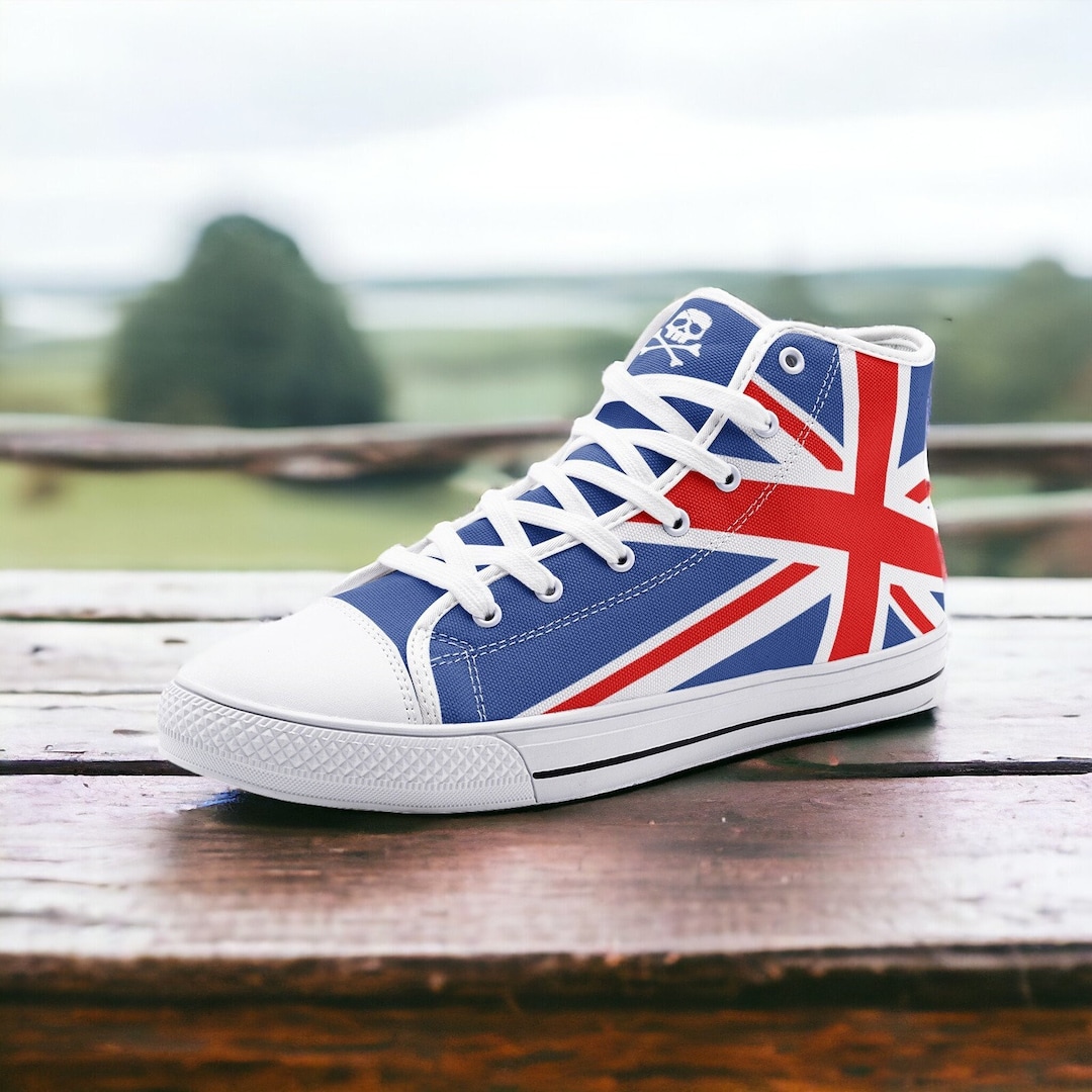 Union Jack / Unisex High Top Canvas Shoes, Goth, Emo, Goblincore ...