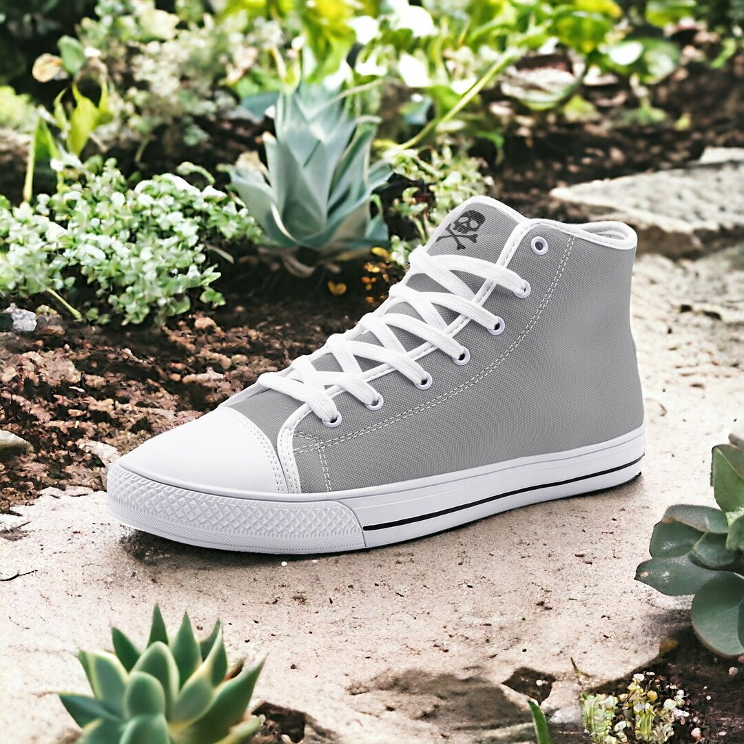 Grey / Unisex High Top Canvas Shoes, Goth, Emo, Goblincore, Woodland ...