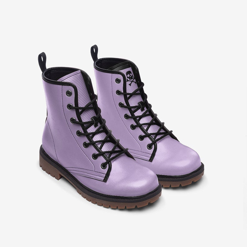 Classic Purple Pastel Punk, Combat Boots in Unisex Casual Lightweight ...