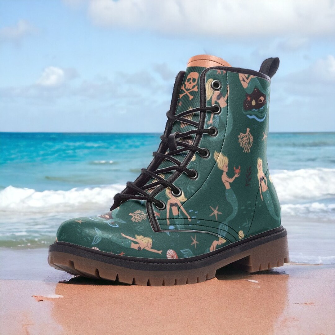 Mermaid / Gothic, Punk, Combat Boots in Unisex Casual Lightweight Vegan ...