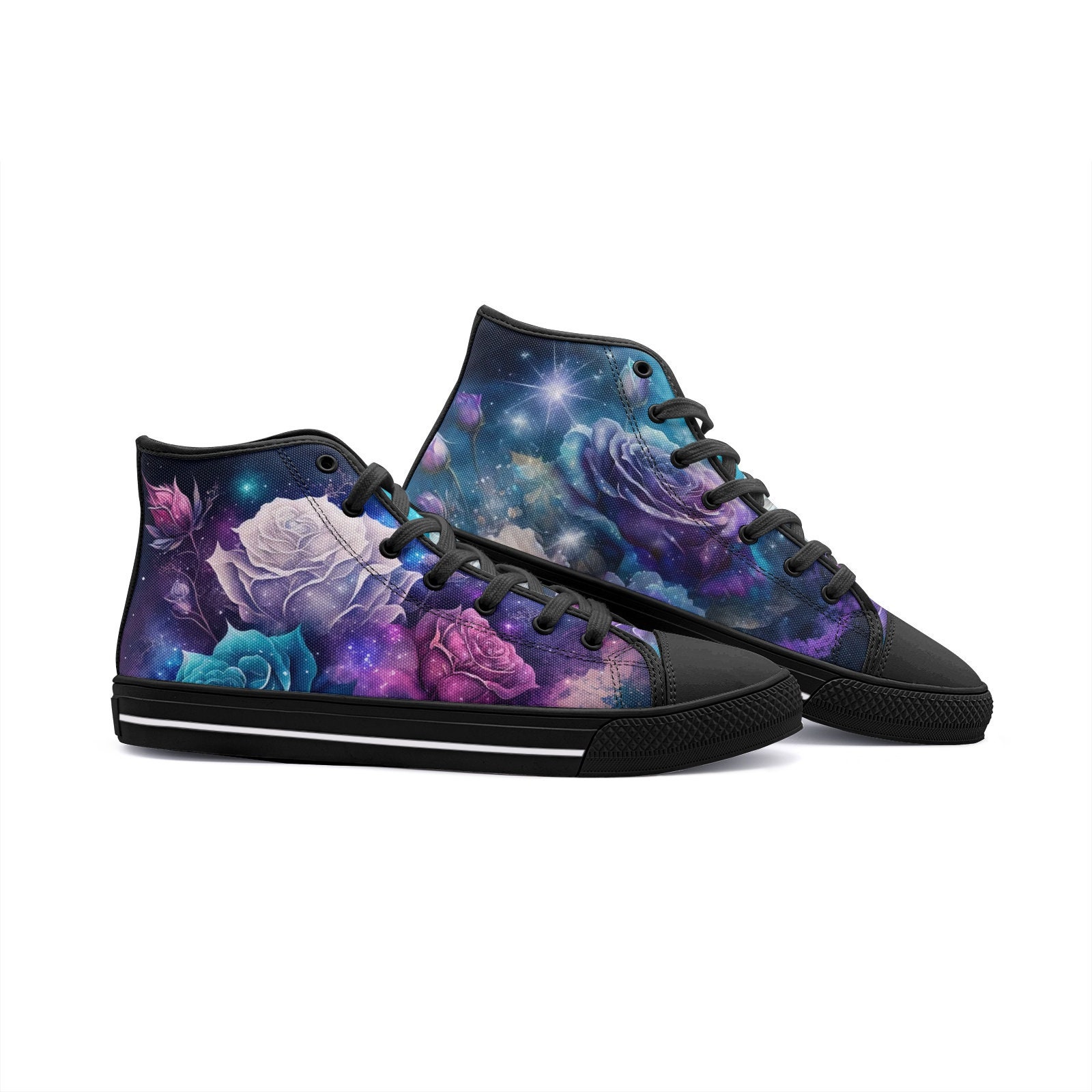 Rose Galaxy / Unisex High Top Canvas Shoes, Goth, Emo, Goblincore ...