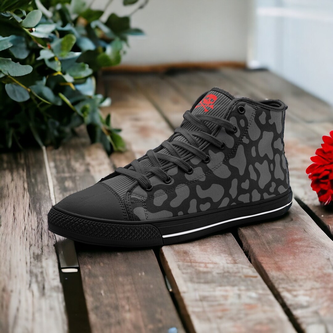Dark Dairy Cattle / Unisex High Top Canvas Shoes, Goth, Emo, Goblincore ...