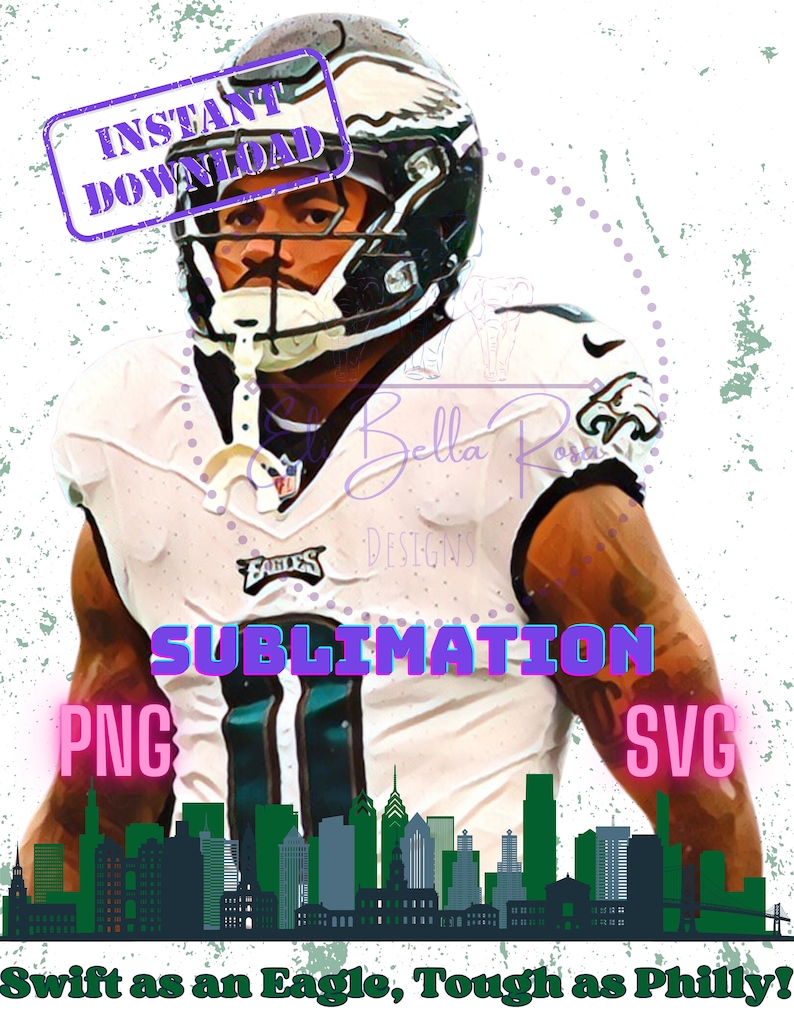 Deandre Swift Tough as and Eagle 2 Designs Philadelphia PNG Eagles SVG ...