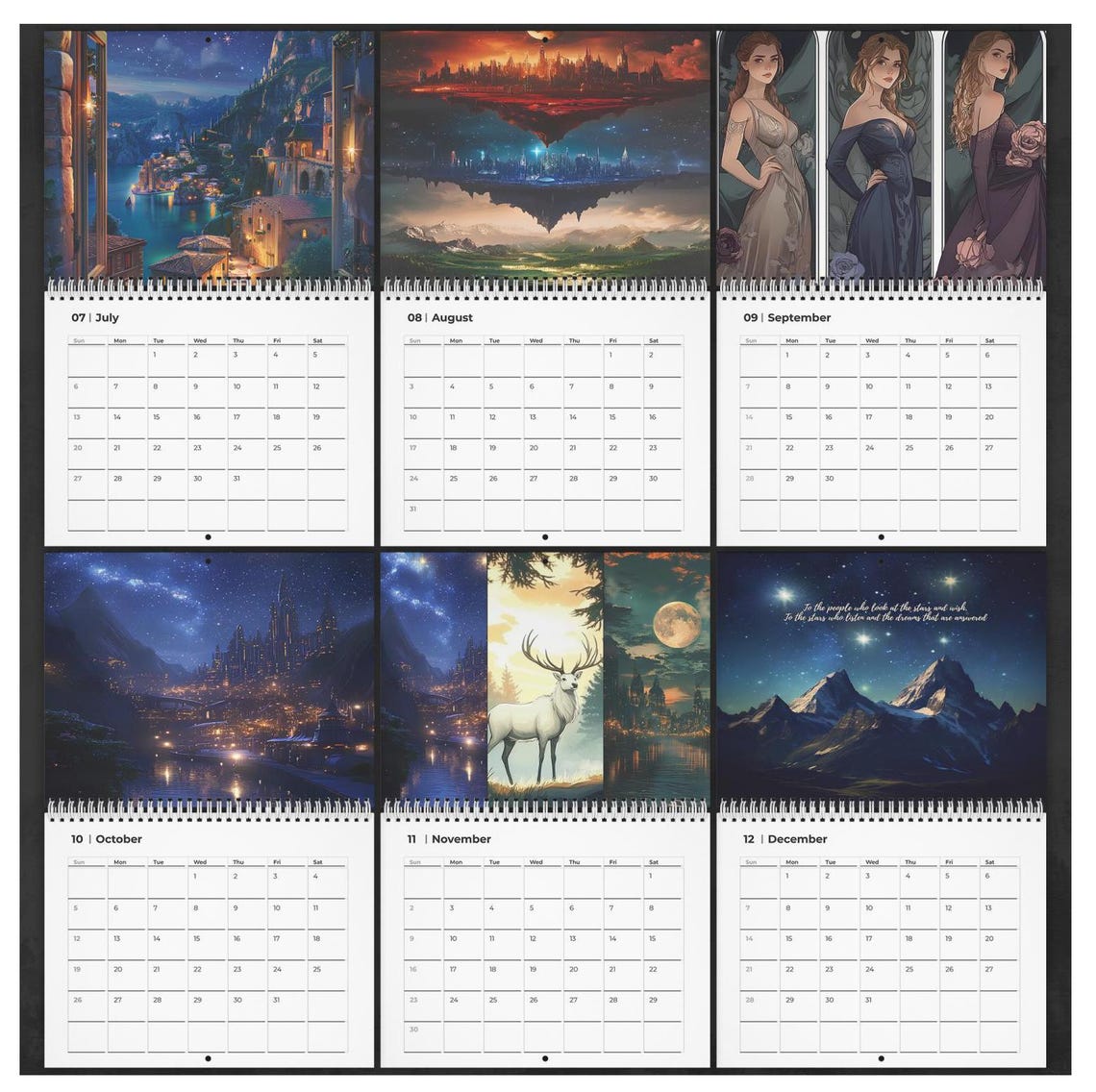 Velaris Night Court 2025 Calendar: ACOTAR AI Art - Etsy