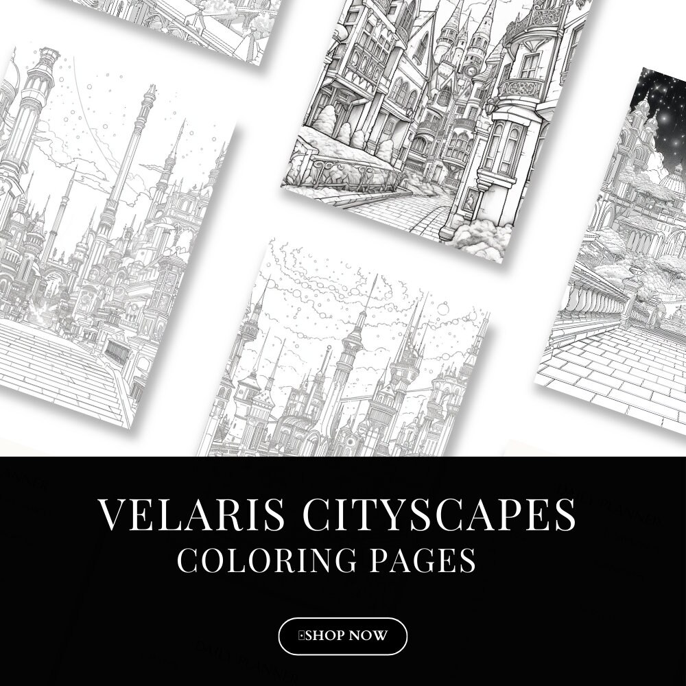 14 Page Velaris Cityscape Coloring Pages Velaris Coloring Pages Window ...