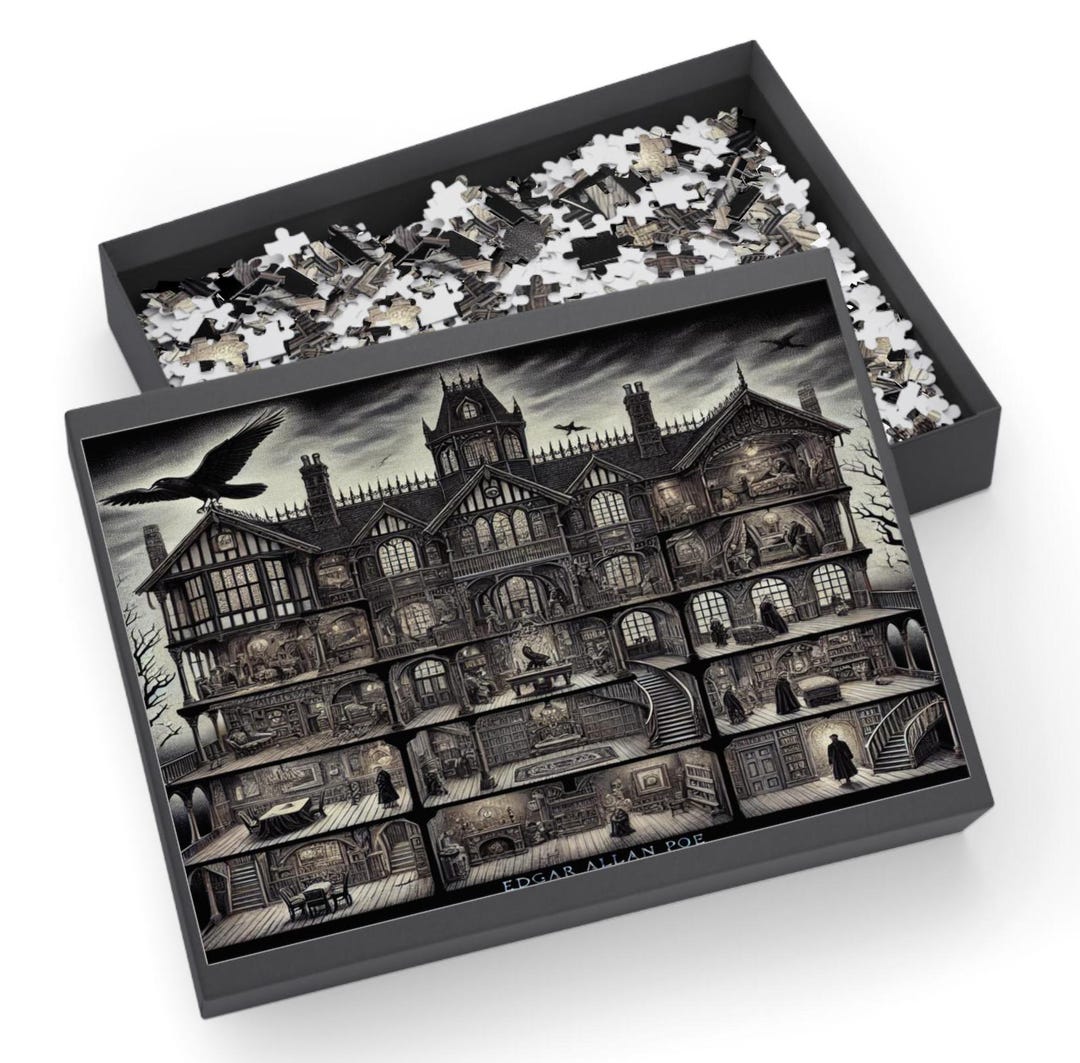 Edgar Allan Poe Macabre Mansion Fantasy Jigsaw Gothic Puzzle for Adults ...