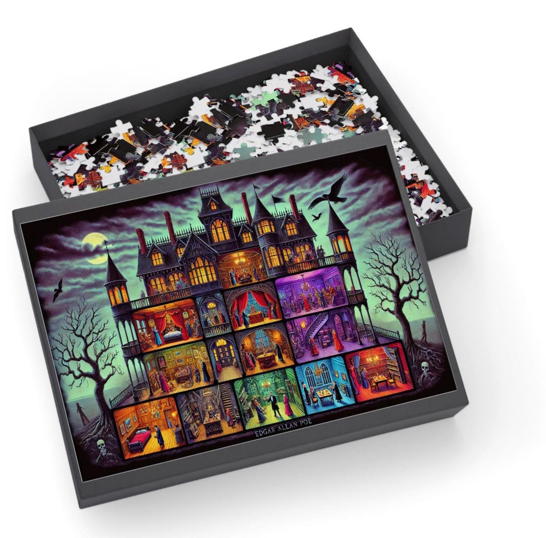 Edgar Allan Poe Gothic Mansion Puzzle: Macabre Fantasy, 1000 Piece - Etsy