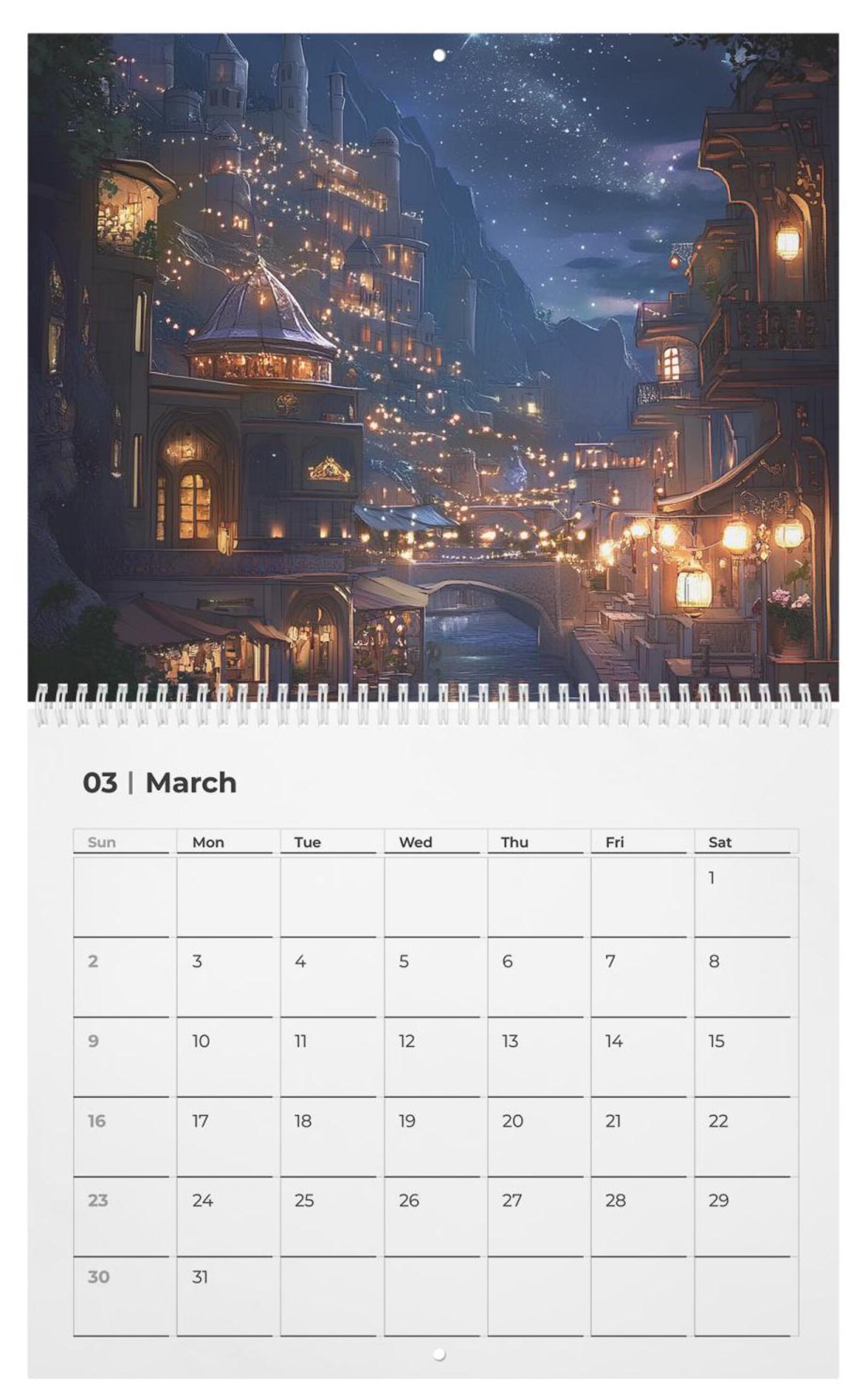 Velaris Night Court 2025 Calendar: ACOTAR AI Art - Etsy