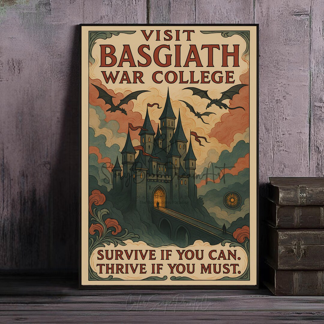 Fourth Wing Art Print: Basgiath War College Travel Poster (digital ...