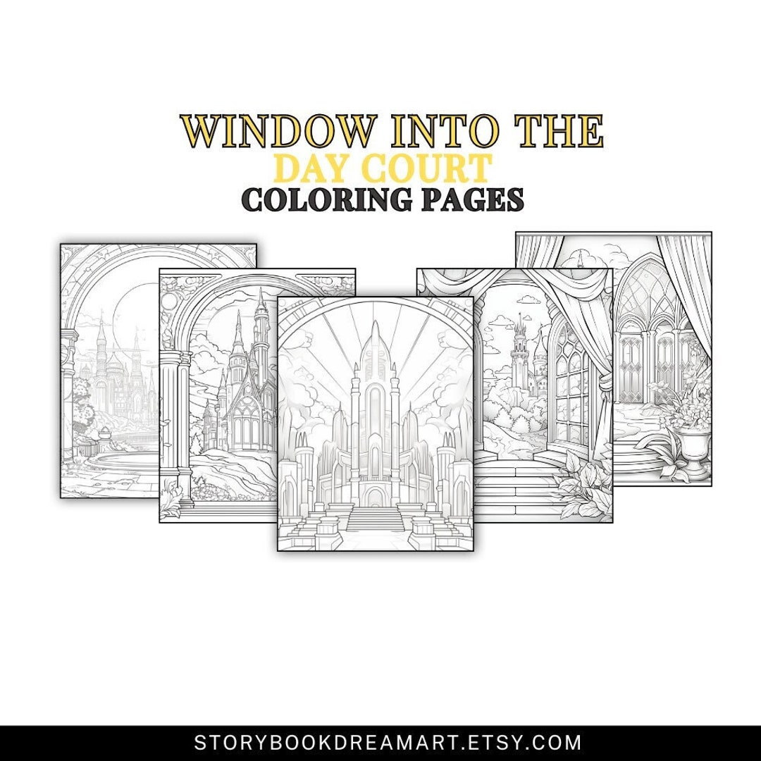12 Page Window Into the Day Court ACOTAR Adult Coloring Pages Sarah ...