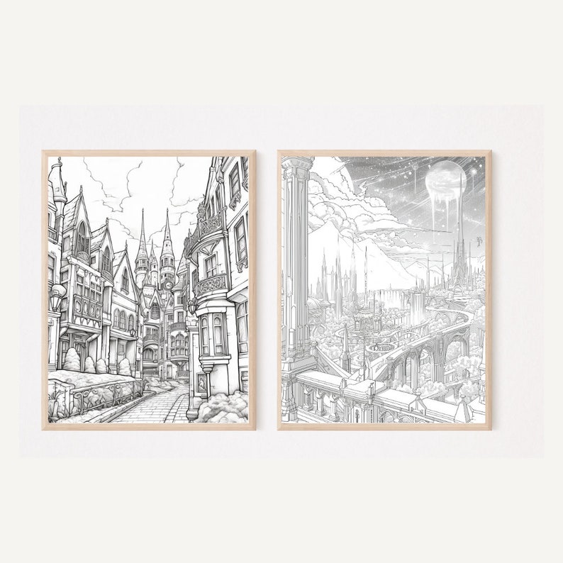 14 Page Velaris Cityscape Coloring Pages Velaris Coloring Pages Window ...