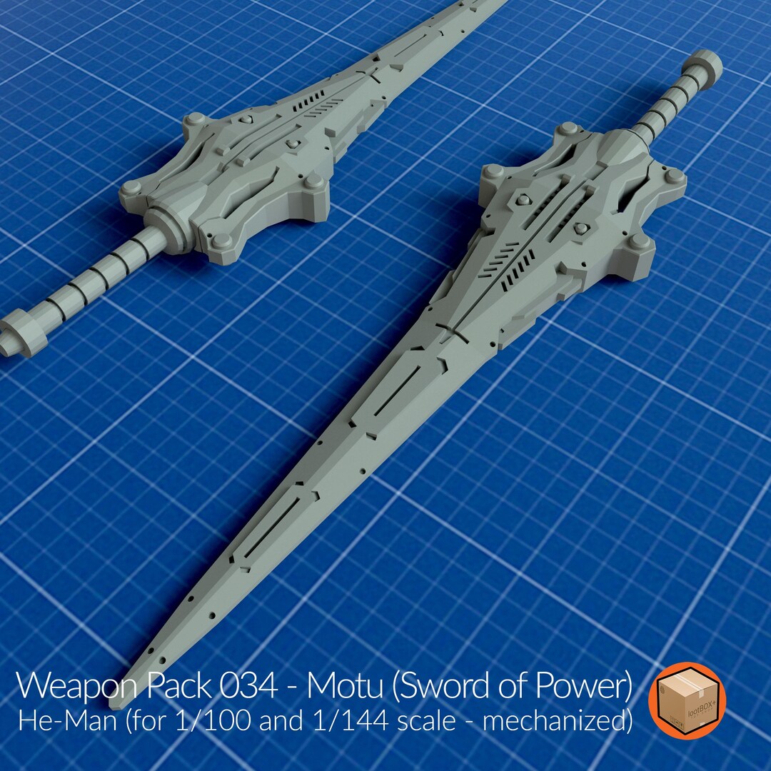 Motu: Sword of Power Weapon Pack 034 1/100 and 1/144 Scale - Etsy