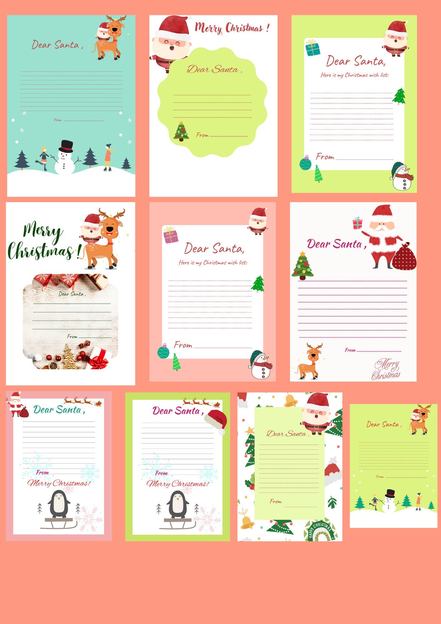 Letter to Santa Christmas Letter Christmas Printable Kids - Etsy