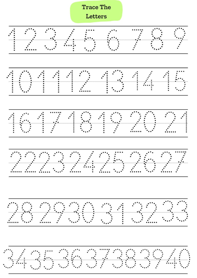 Trace the Alphabet and Numbers Shapes Traffic Sigh Color - Etsy