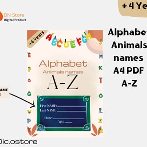 Alphabet Animals Book A-Z Kindergarten Homeschool | Preschool ...