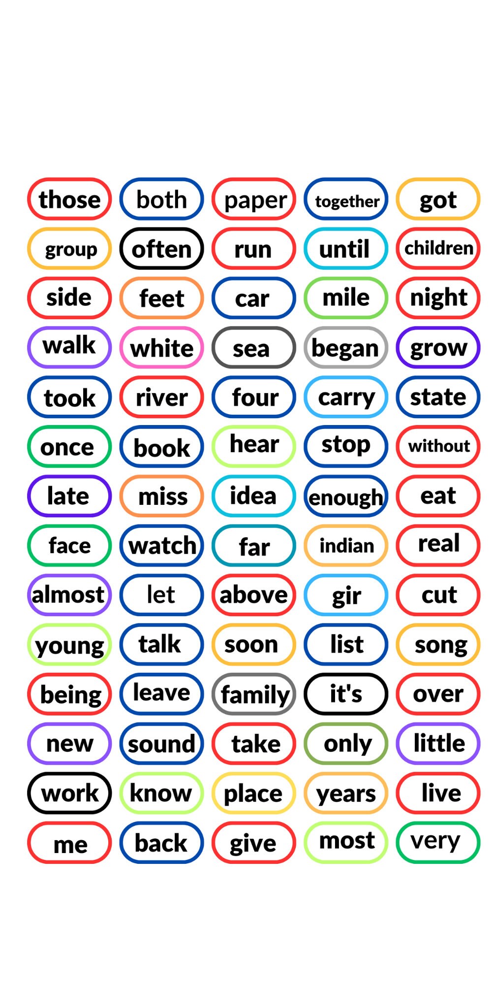 Over 100 Tricky Words |fry Words | Over 100 Fey Sight Words | Sight ...