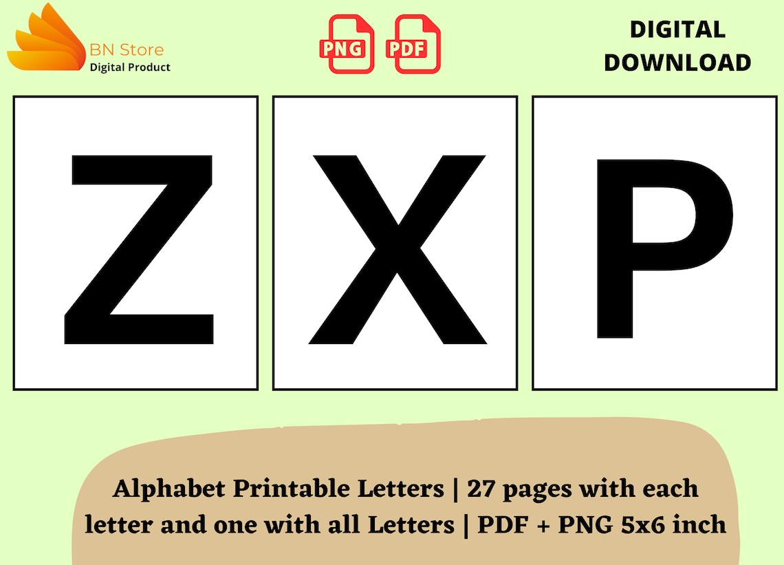 ABC Uppercase Letters Alphabet Printable Letters 27 Pages With Each ...