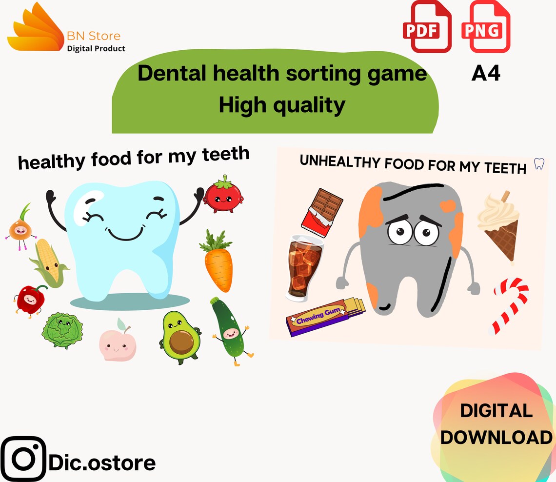 Dental Health Sorting Game | Dental Hygiene Tooth Care | Kindergarten ...