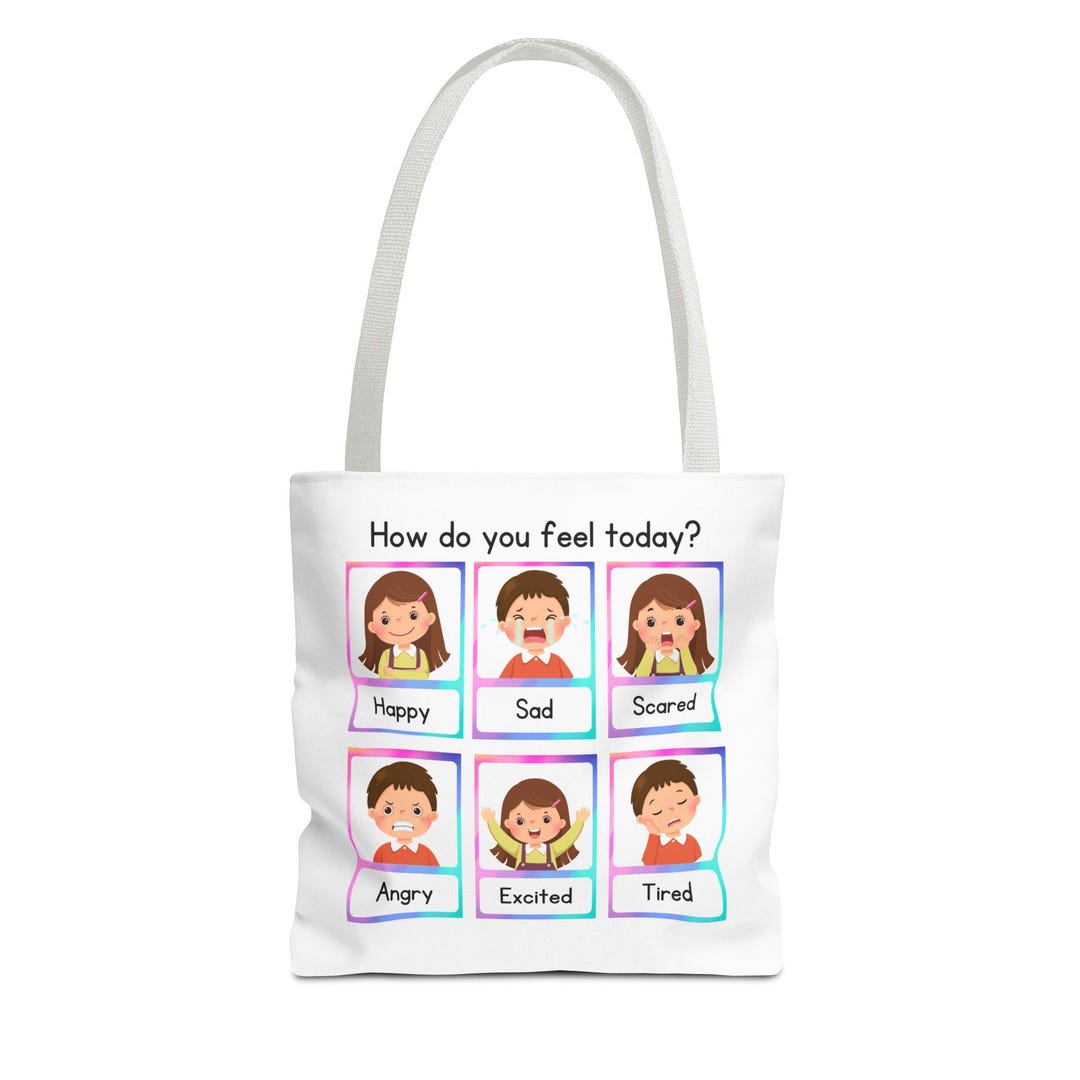 Teacher Canvas Tote Bag, Feelings Tote Bag, Children's Therapist Tote ...