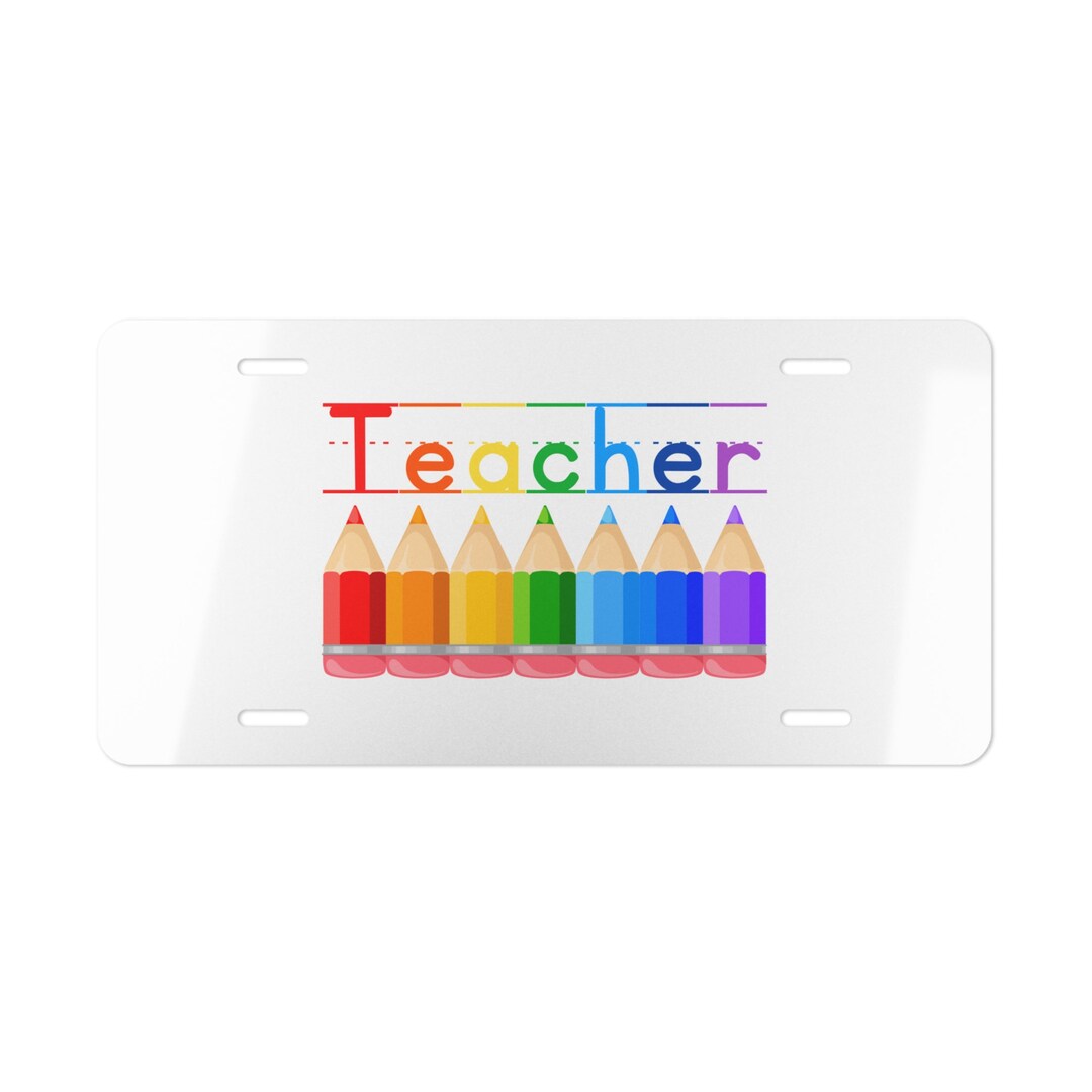 Teacher Vanity Plate License Plate Monogrammed Vanity Plate - Etsy