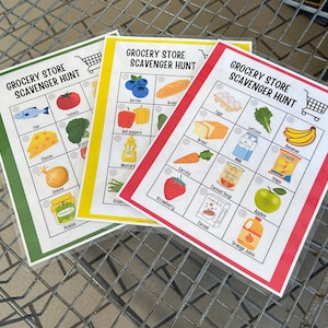 Grocery Store Scavenger Hunt Printable, Kids Grocery Store List, Kids ...