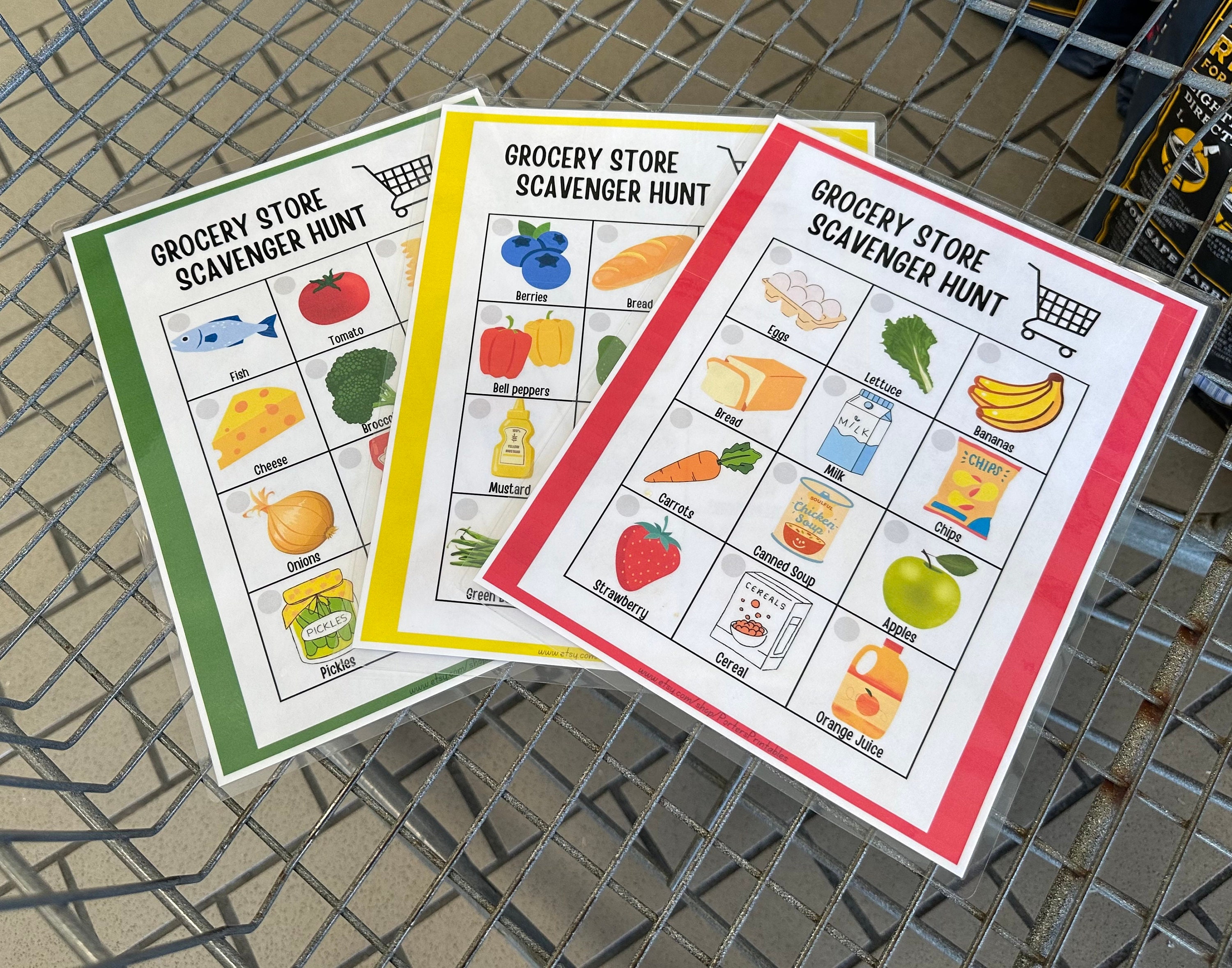 Grocery Store Scavenger Hunt Printable, Kids Grocery Store List, Kids ...