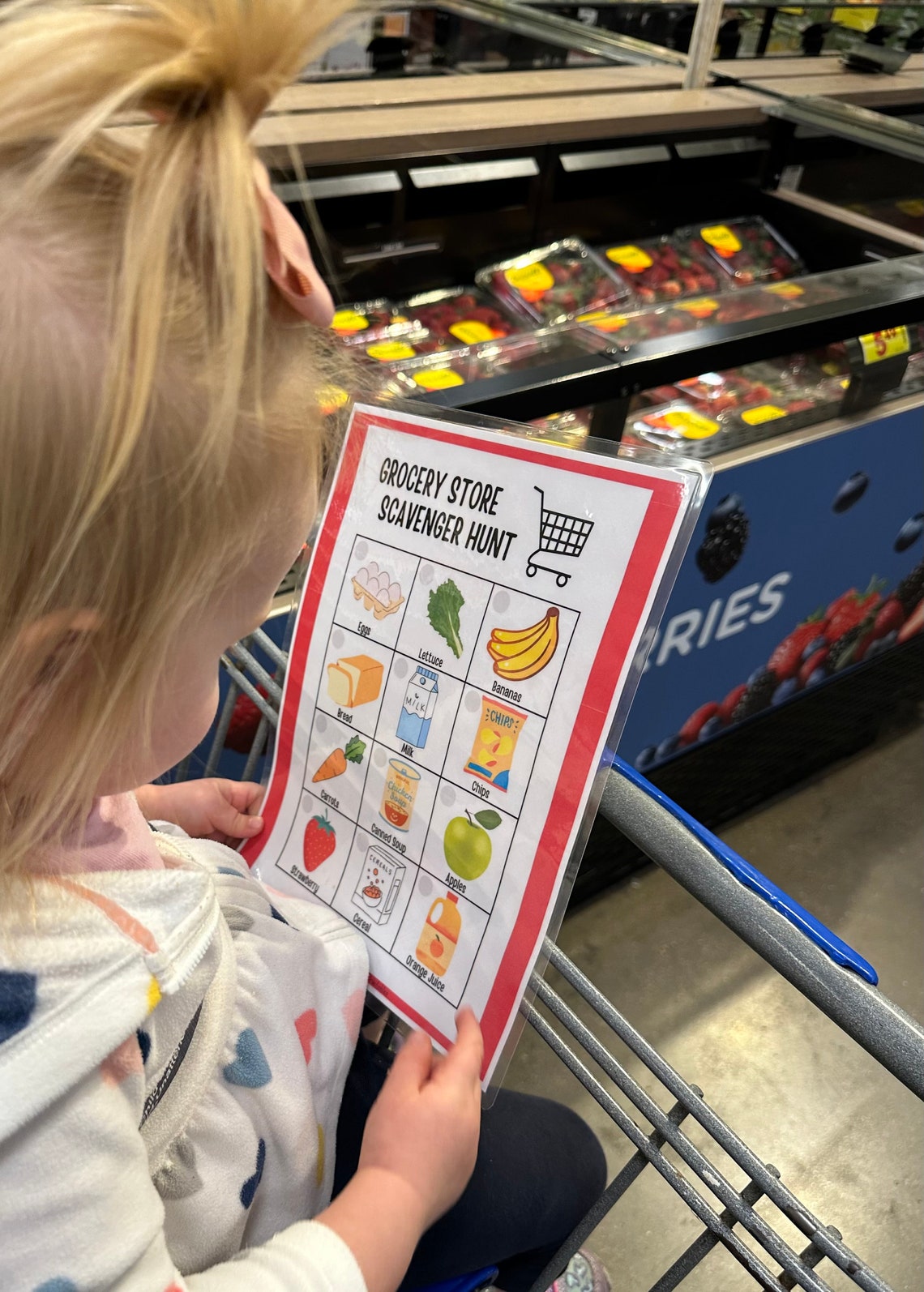 Grocery Store Scavenger Hunt Printable, Kids Grocery Store List, Kids ...