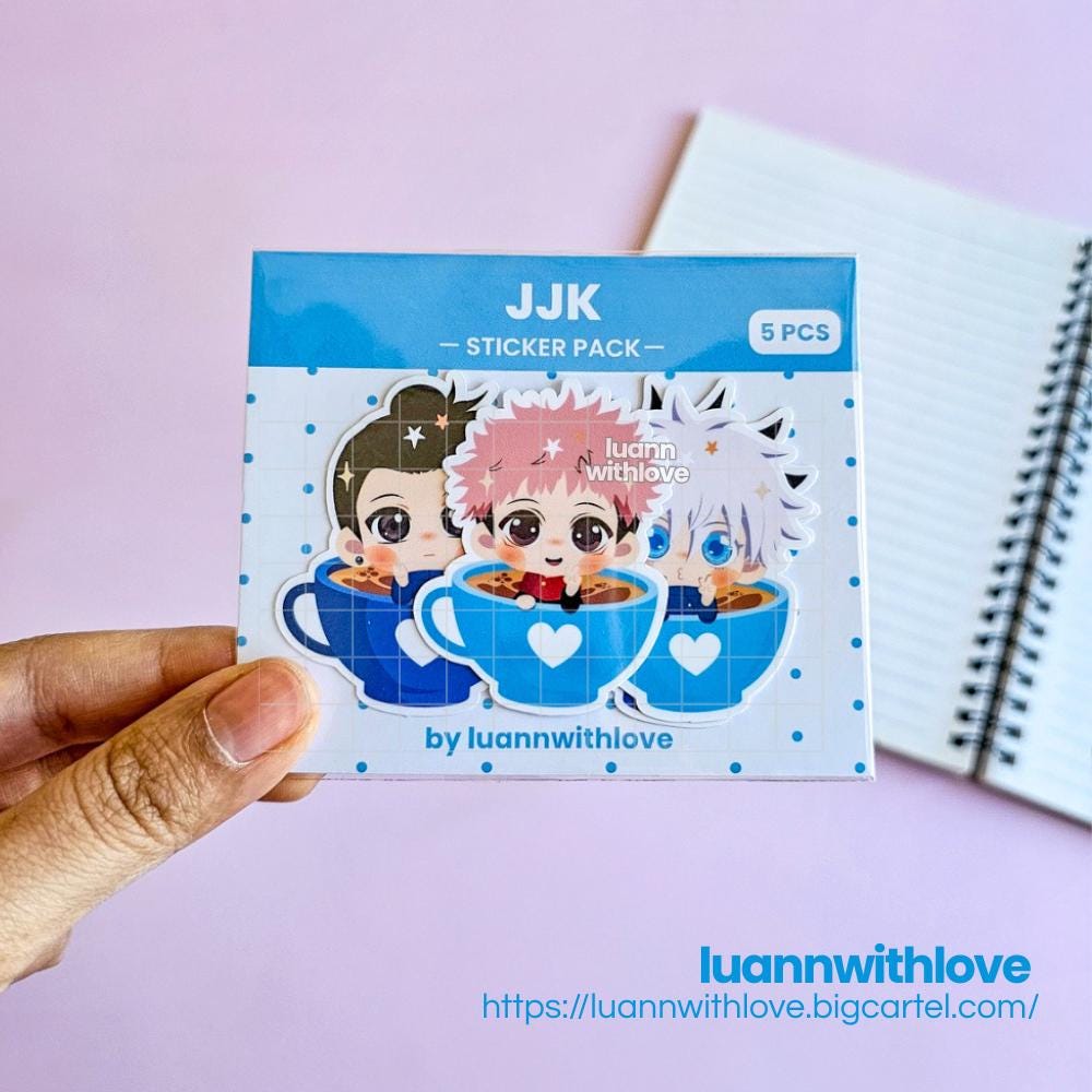 JJJK Chibi Anime Small Sticker Pack, Hologram Vinyl Sorcerers - Etsy