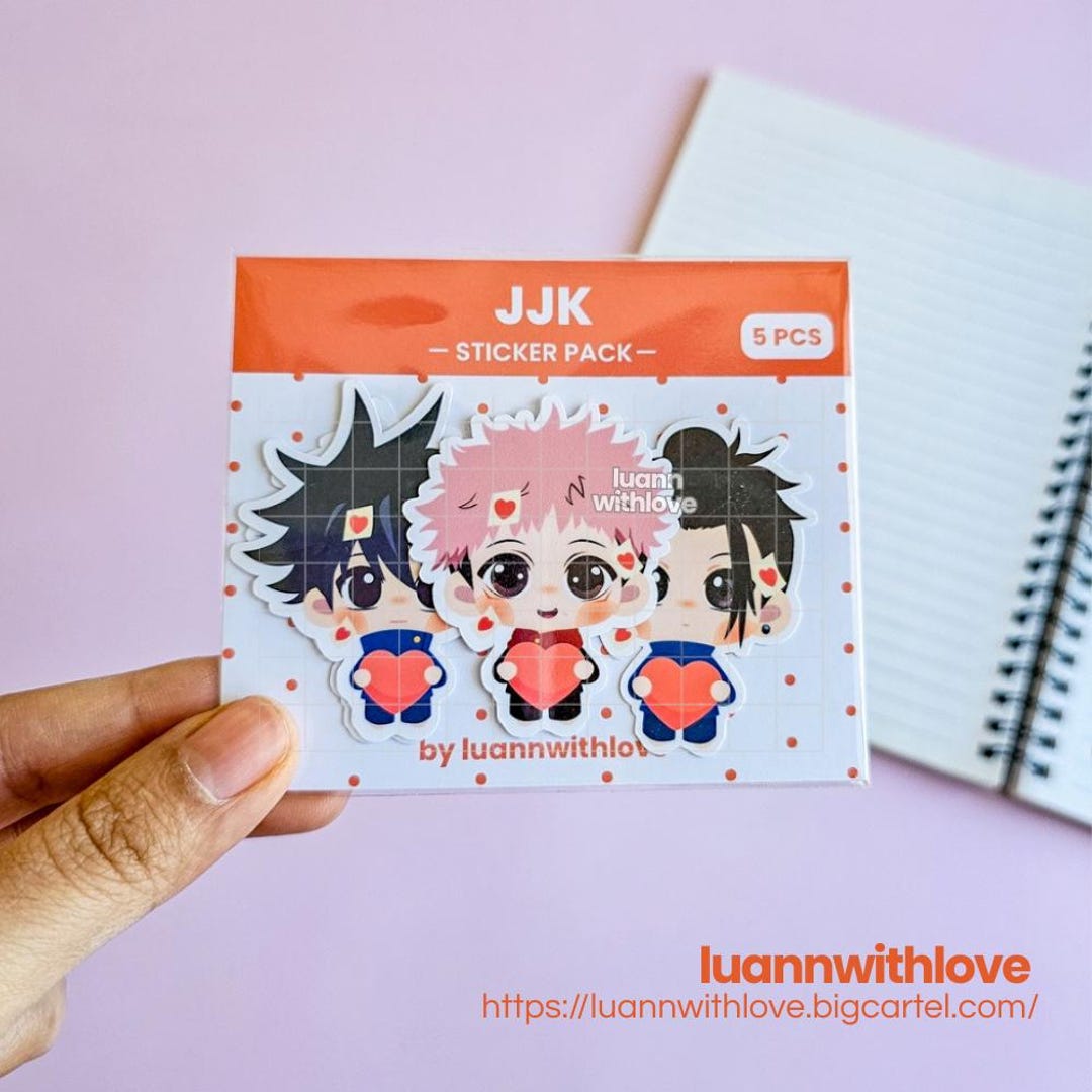 JJK Chibi Anime Small Sticker Pack, Hologram Vinyl Sorcerers - Etsy