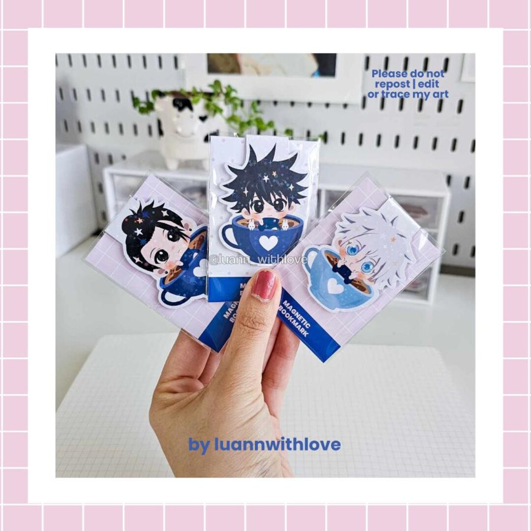 JJK Magnetic Bookmarks Chibi Sorcerers Anime - Etsy