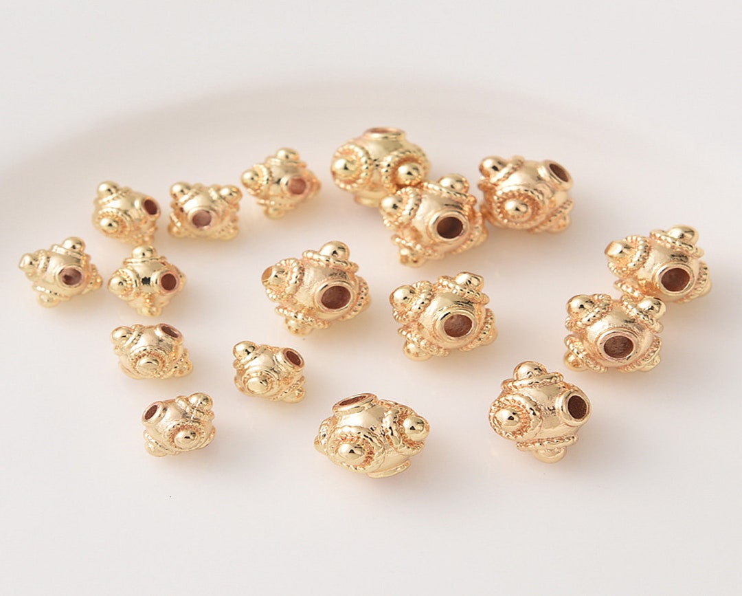 20PCS 14k Gold Filled Four Corner Bead Separator DIY Dragonfly Eye Bead ...
