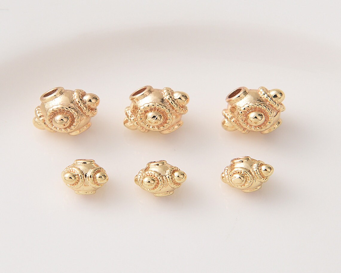 20PCS 14k Gold Filled Four Corner Bead Separator DIY Dragonfly Eye Bead ...