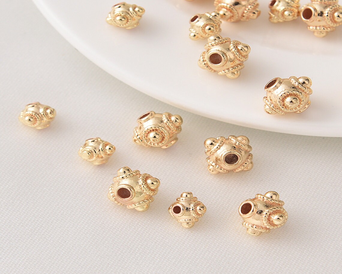 20PCS 14k Gold Filled Four Corner Bead Separator DIY Dragonfly Eye Bead ...