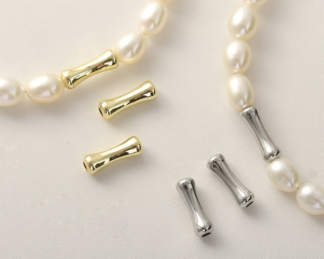 30PCS 14K Clad Gold Bone Shaped Positioning Beads, Bamboo Joint ...