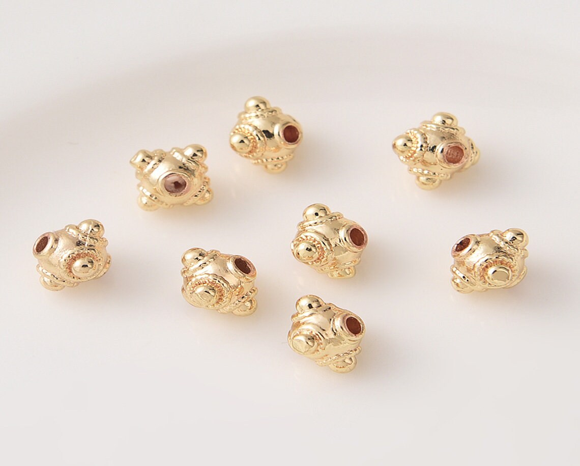 20PCS 14k Gold Filled Four Corner Bead Separator DIY Dragonfly Eye Bead ...