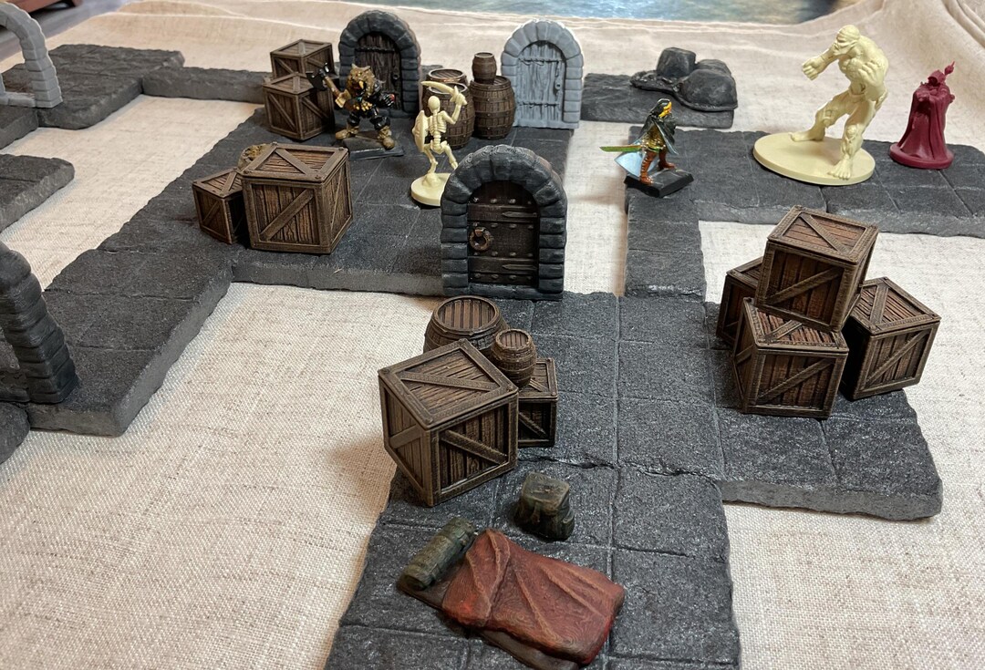 Modular Dungeon Terrain Tiles: RPG Gaming Scenery Set - Etsy