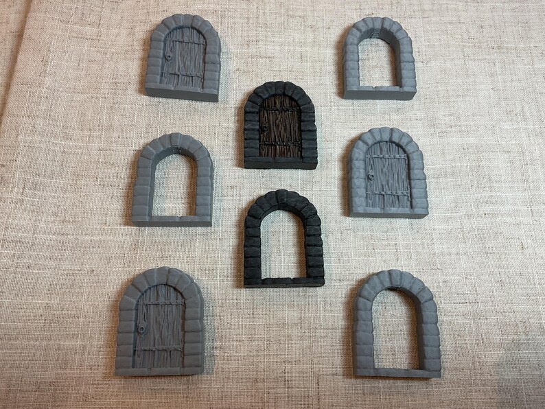 3D Printed Dungeon Doors & Archways: RPG Scenery, 28mm Scale - Etsy UK