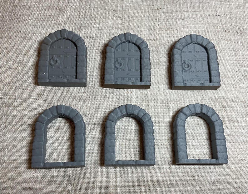 3D Printed Dungeon Doors & Archways: RPG Scenery, 28mm Scale - Etsy UK