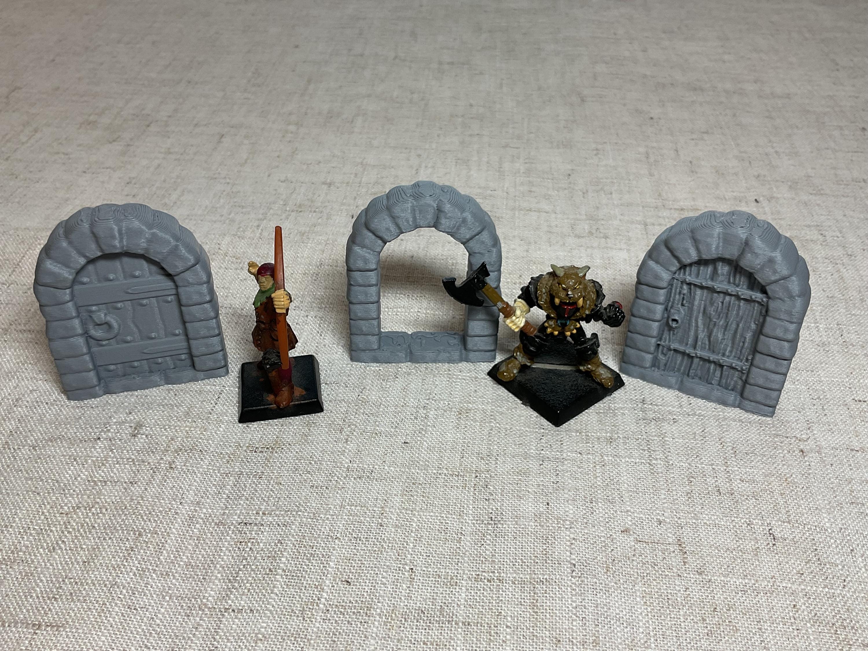 3D Printed Dungeon Doors & Archways: RPG Scenery, 28mm Scale - Etsy UK