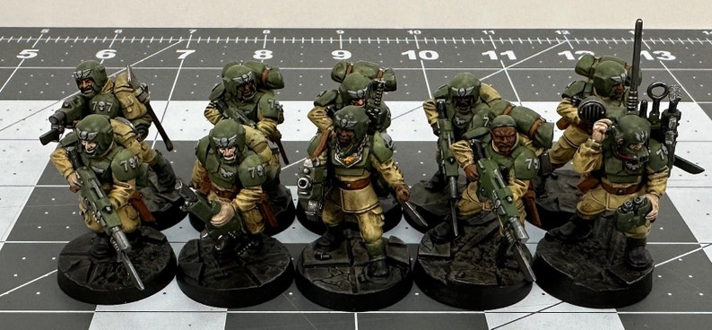 Cadian Shock Troops or Infantry Squad Painted Base - Etsy