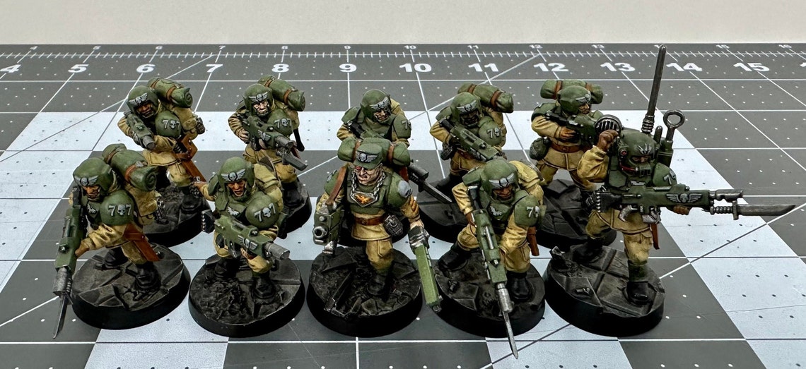 Cadian Shock Troops or Infantry Squad Painted Base - Etsy