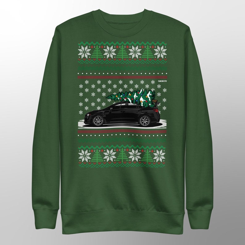 Ugly Christmas Sweater - Subaru WRX STI in Black - Ugly Xmas Sweater ...