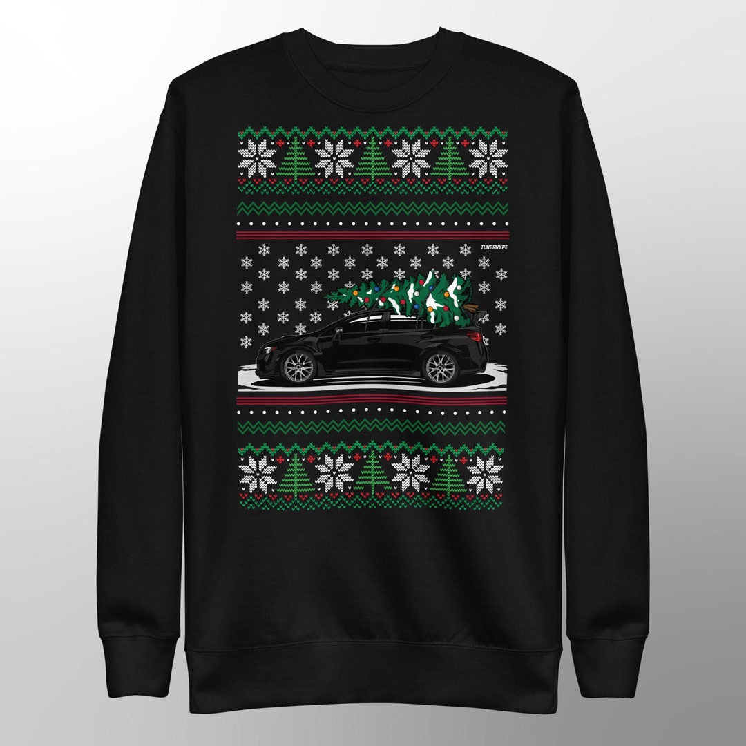 Ugly Christmas Sweater - Subaru WRX STI in Black - Ugly Xmas Sweater ...