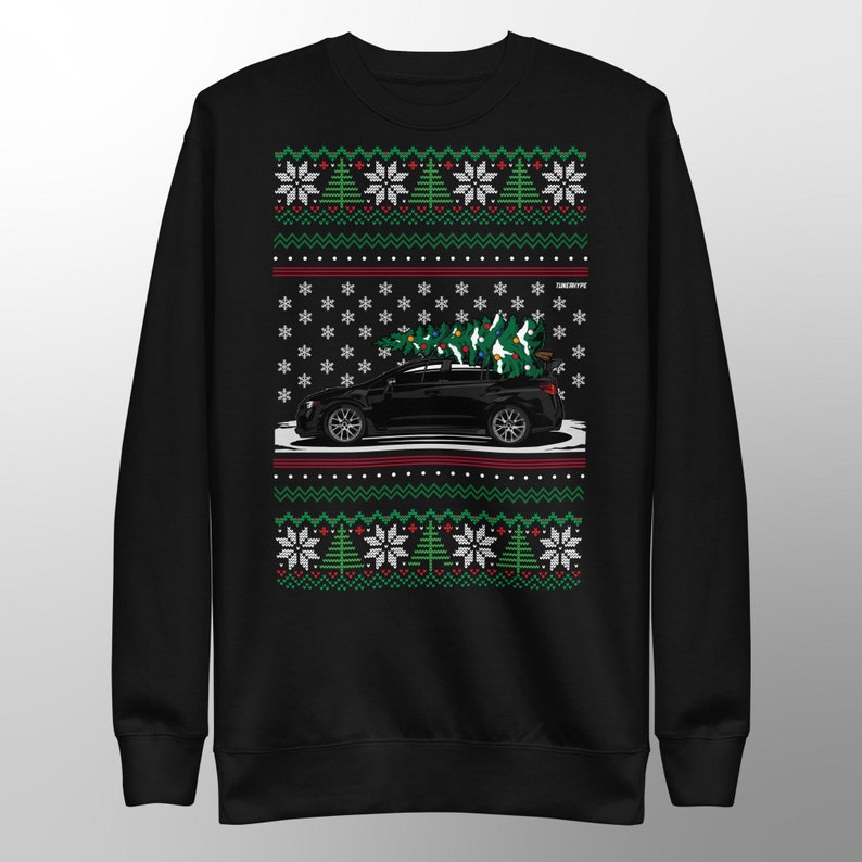 Ugly Christmas Sweater - Subaru WRX STI in Black - Ugly Xmas Sweater ...