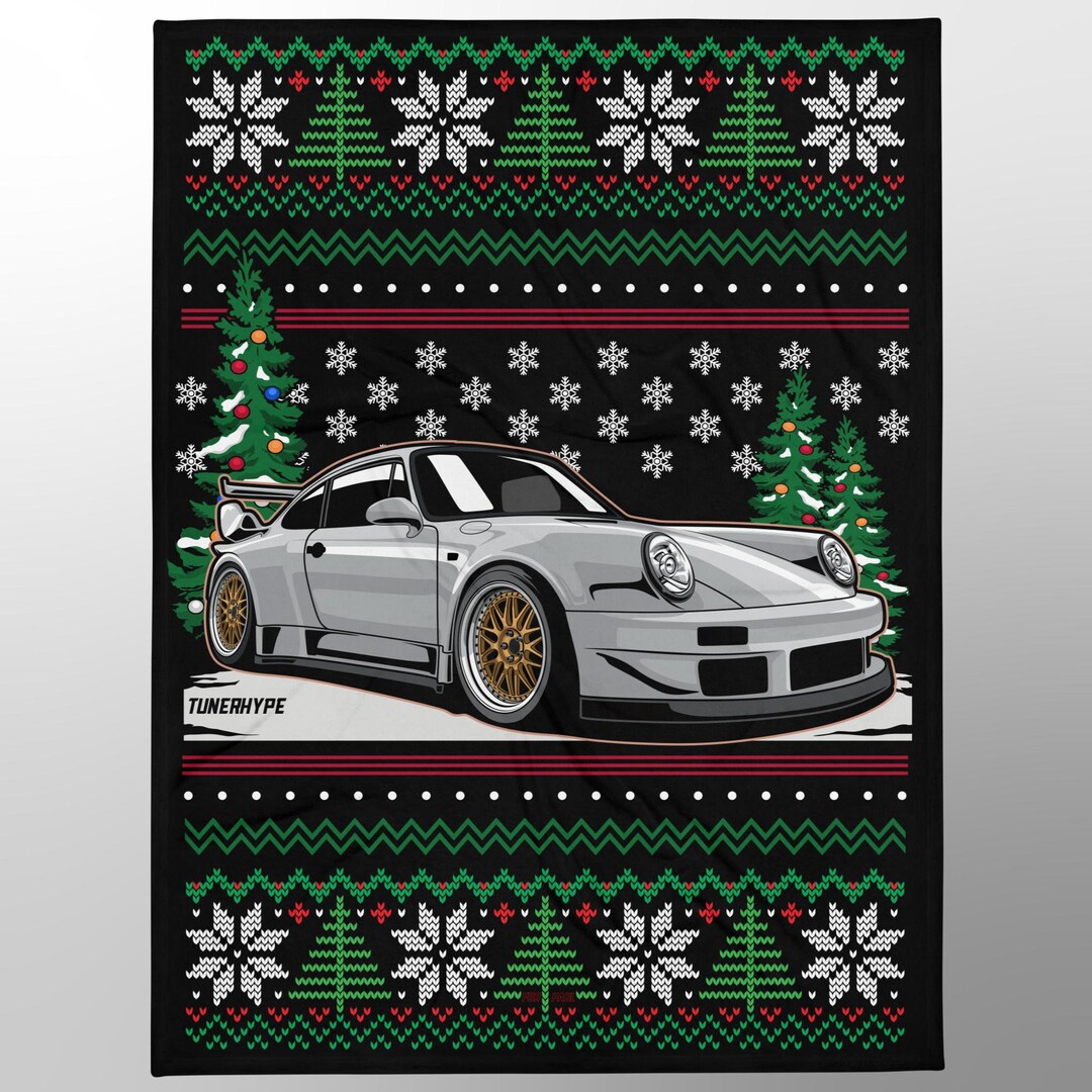 Ugly Christmas Blanket - Porsche 911 964 in Grey - Ugly Xmas Sweater ...