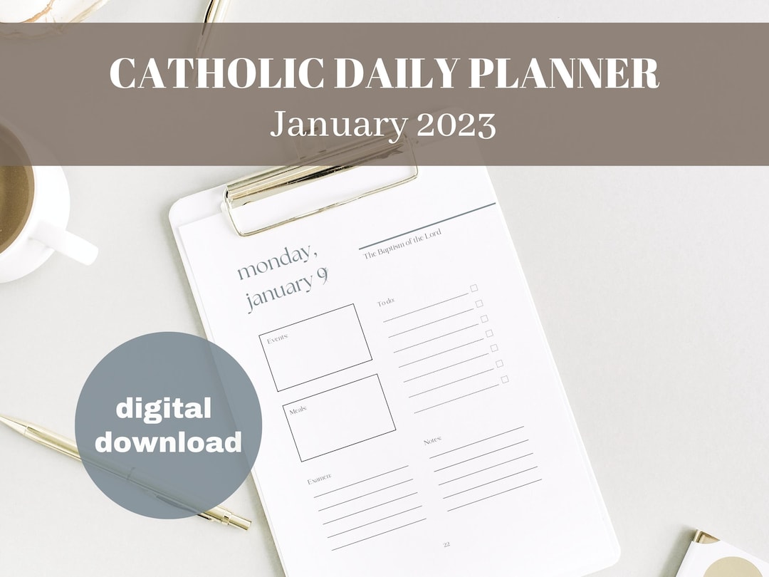 Catholic Planner, January 2023, Liturgical Living, Printable Planner ...
