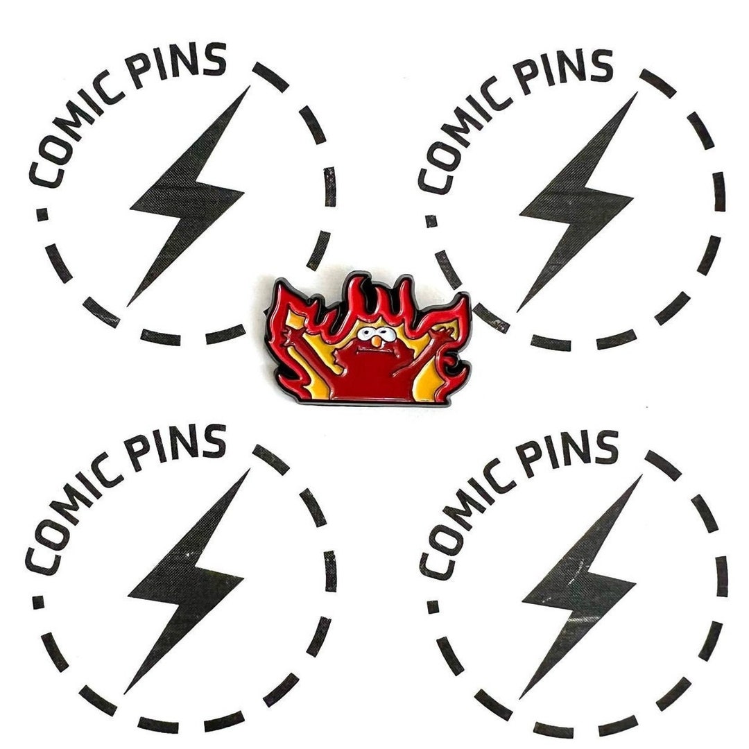 Elmo Rise Hellmo Elmo Fire Meme Enamel Pin Etsy
