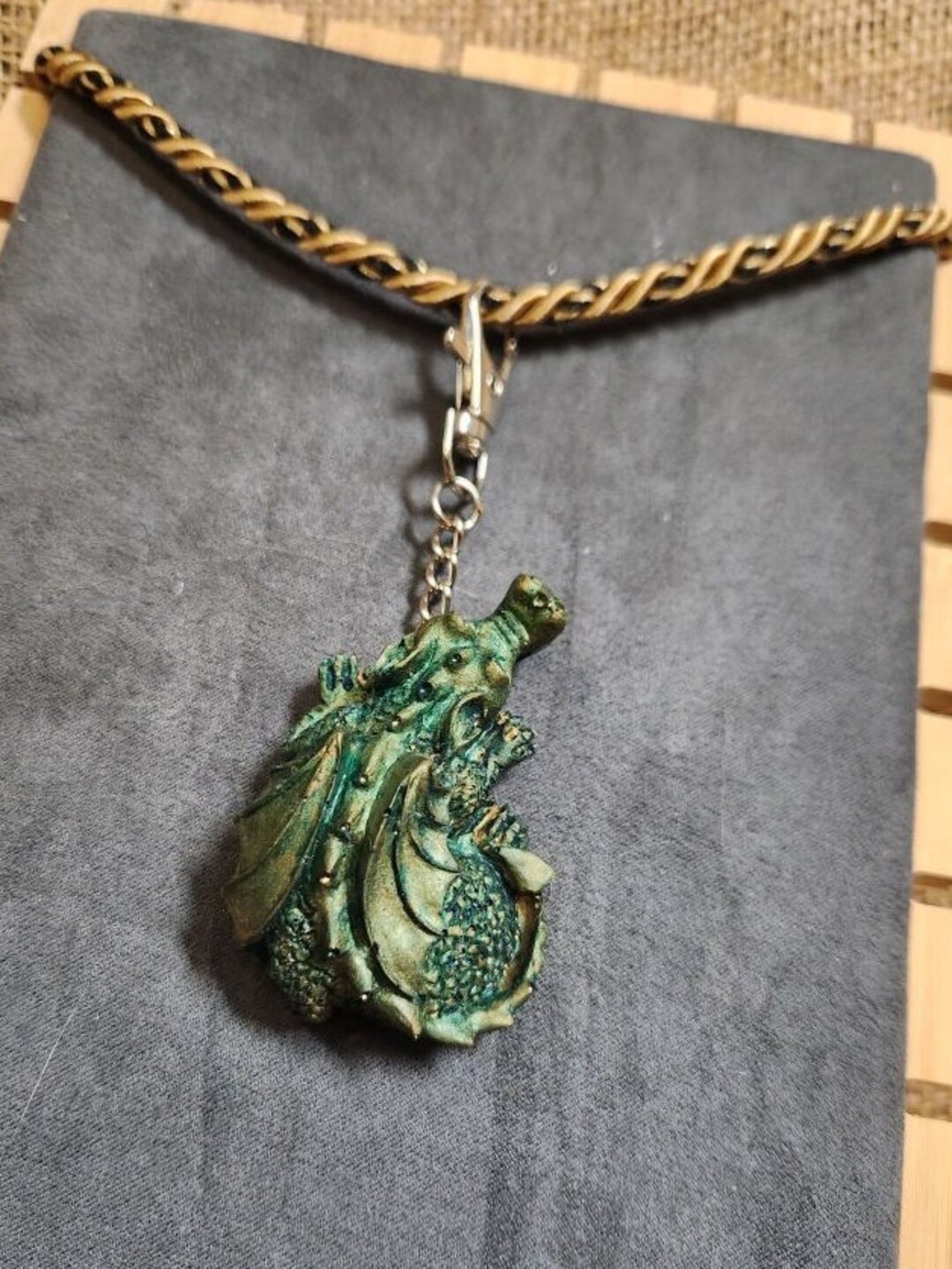 Green Teal Dragon Keychain Charm Good Luck Foresty Juvenile Small ...